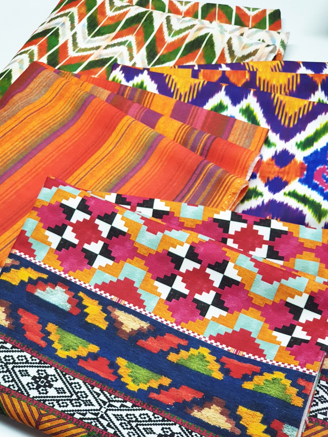 Colorful Aztec Print Upholstery Fabric by the Meter. Print | Etsy