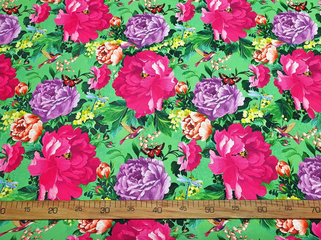 Tela de estampado de rosas y mariposas Tela de decoración - Etsy España