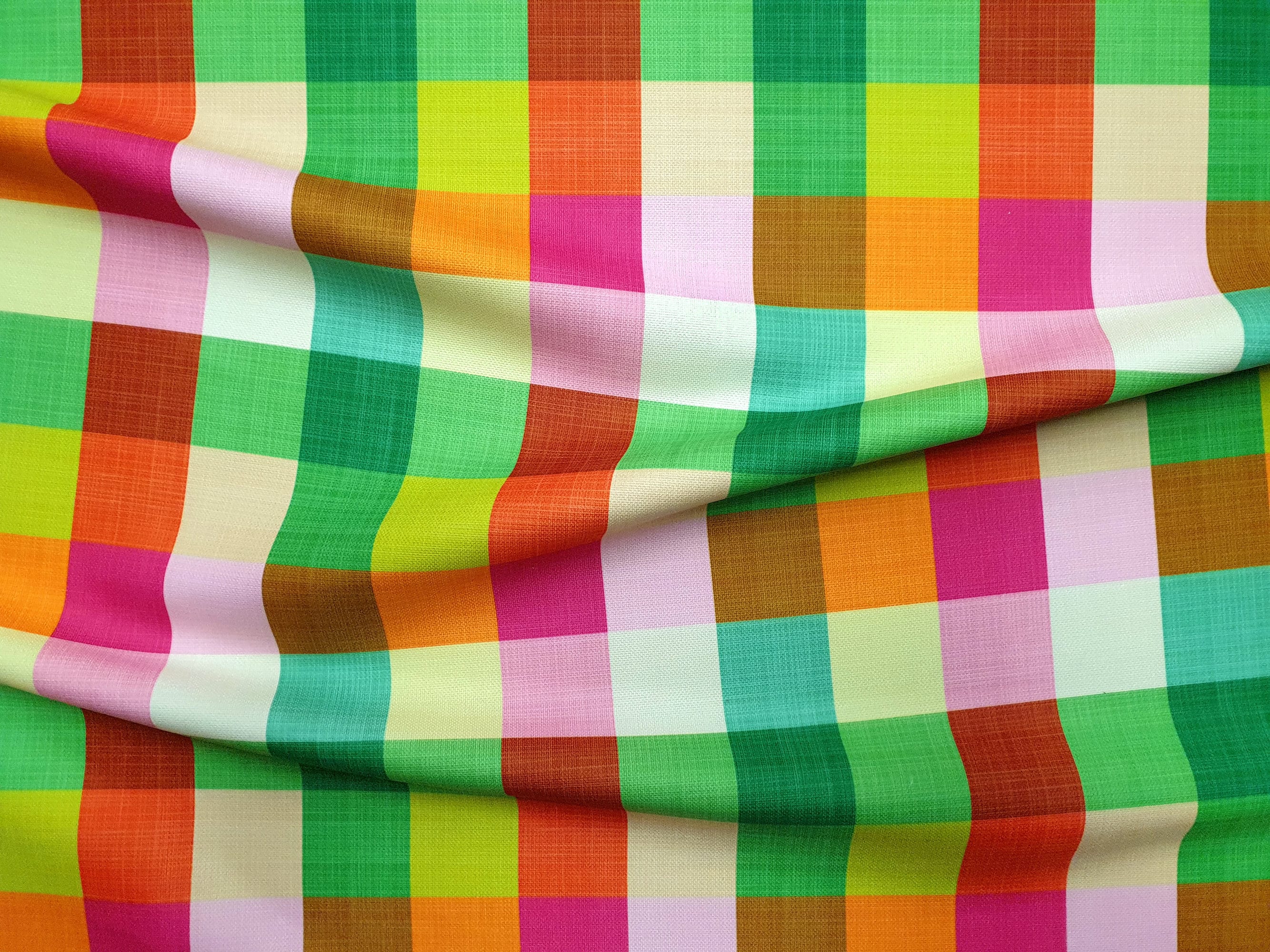 Rainbow Gingham Fabric: Multi Color Checkered Print, Home Decor by the ...