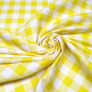 Yellow Gingham Fabric: Plaid Check Print, Home Decor Fabric - Etsy