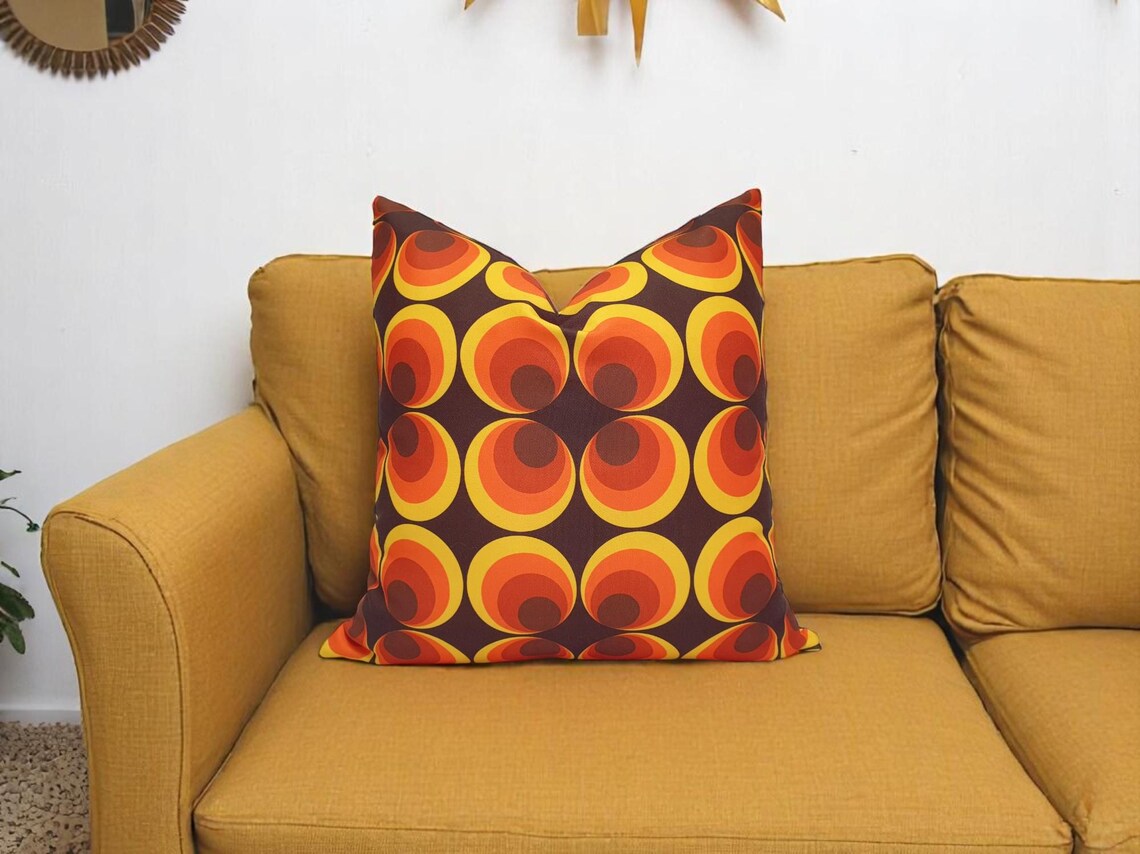 Retro Mid Century Modern Pillow Covers, 60s 70s Geometric Throw Pillow ...