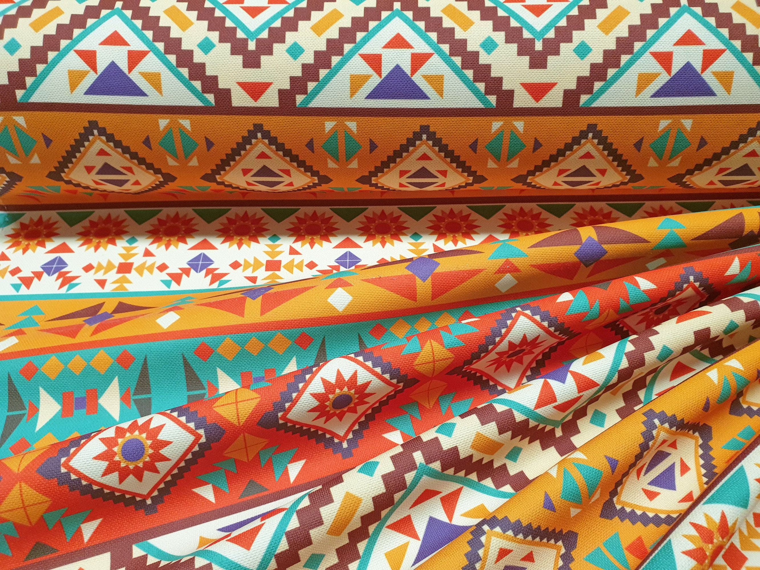 Tribal Native Aztec Print Fabric by the Yard Boho - Etsy