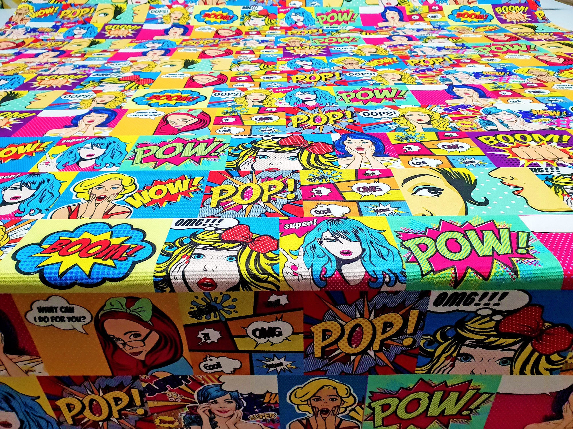 Pop Art Comic Book Fabric: Retro Woman Print, Upholstery & Drapery - Etsy