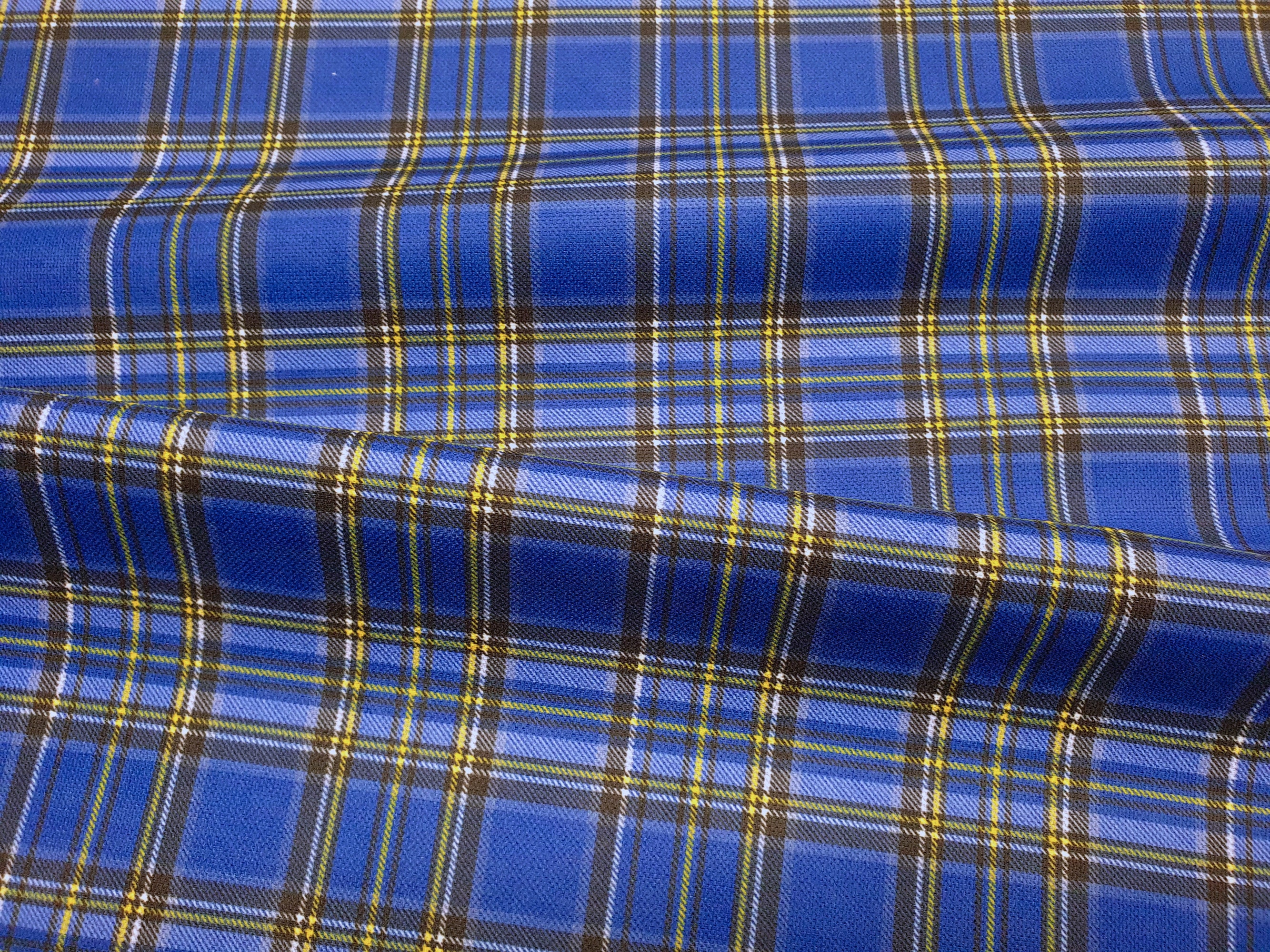 Royal Blue Plaid Fabric Royal Stewart Tartan Print Fabric - Etsy