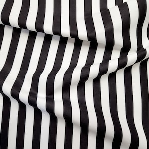 Black and White Stripe Fabric: 0.8" Stripes, 56" Wide Upholstery Fabric ...