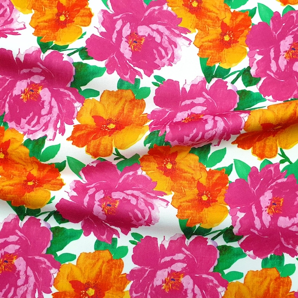 Rose Print Fabric - Etsy