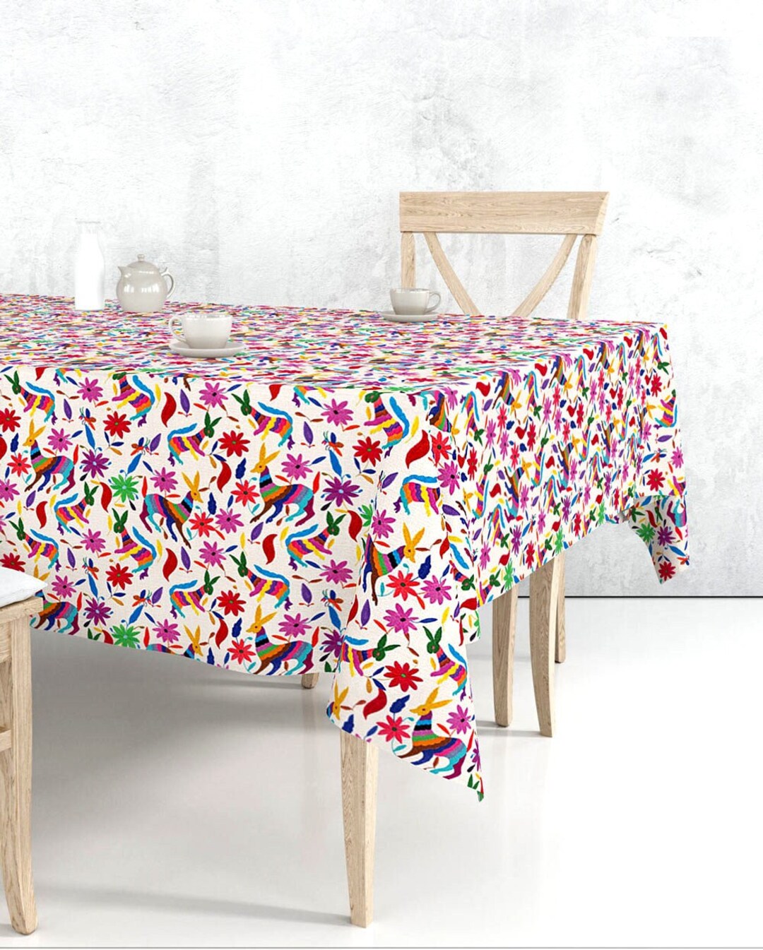 Mexican Otomi Tablecloth: Stain Resistant Dining Decor - Etsy