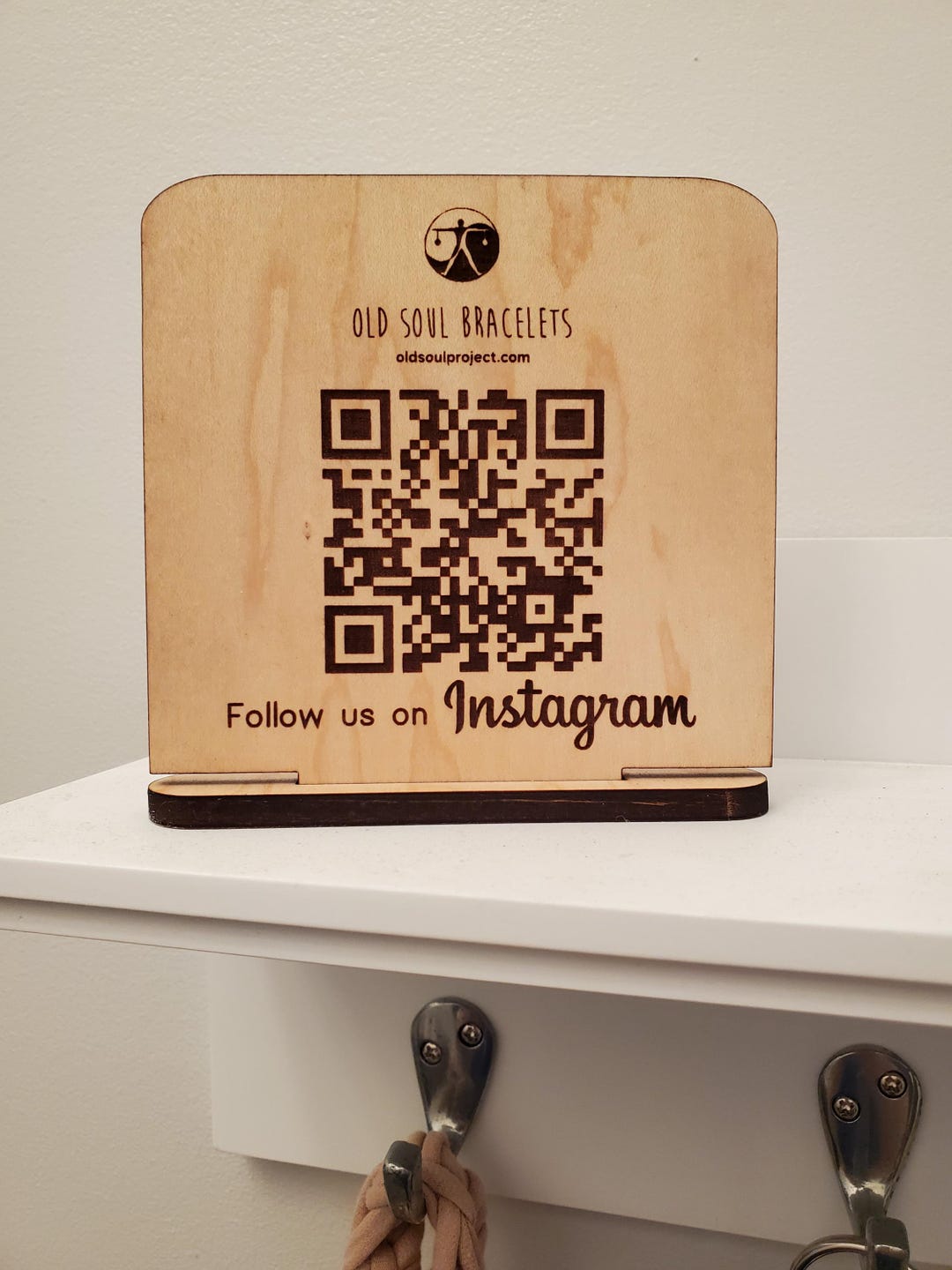 4" Wood Sign for Craft Shows/vendors Markets - 1 QR Code Engrave ...