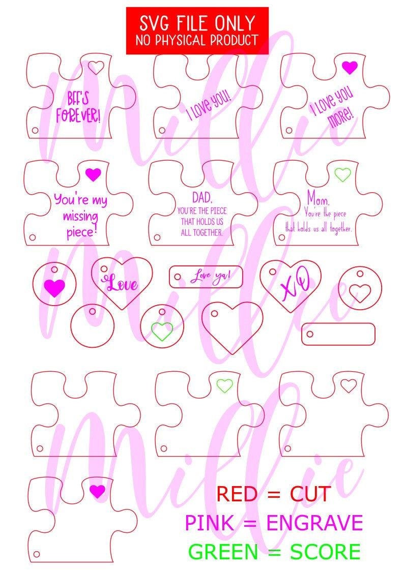 SVG File for Glowforge Key Chain Samples Included Blanks - Etsy