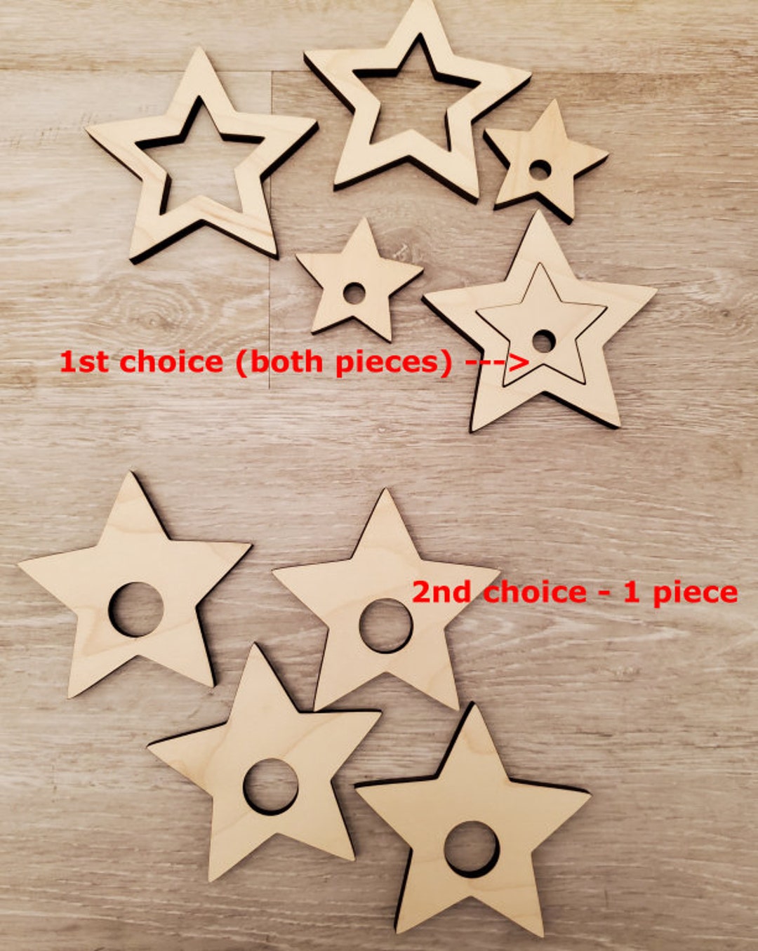 Wood Star Cut-outs for Macrame Christmas Tree Projects or Other Craft ...