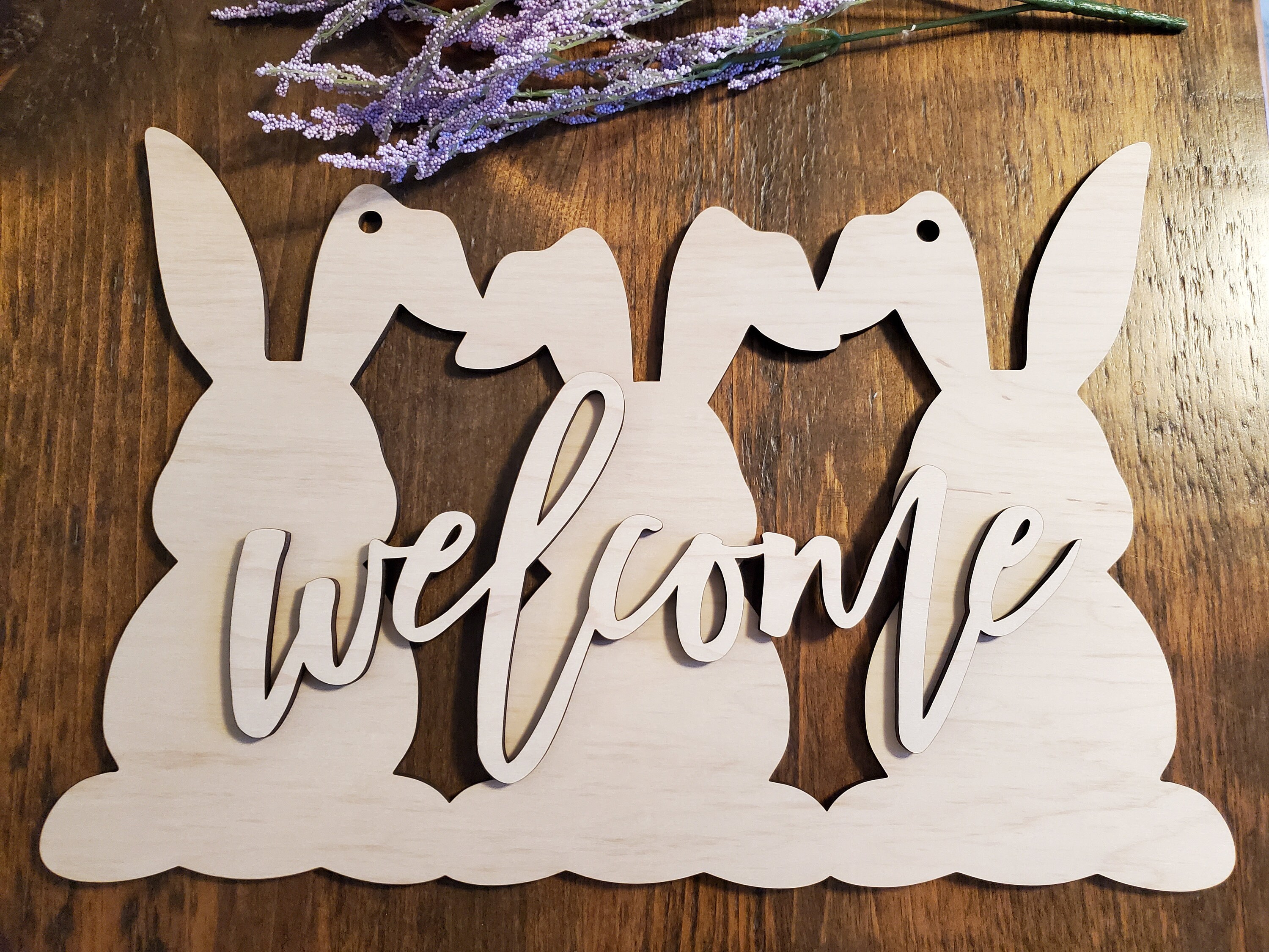 SVG Digital File -glowforge - Bunny Door Hanger / Easter / With or ...