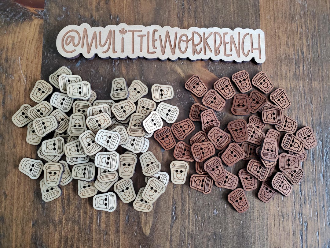 READY to Ship - Coffee Cup Buttons - in Gorgeous Sapele or Maple Wood ...