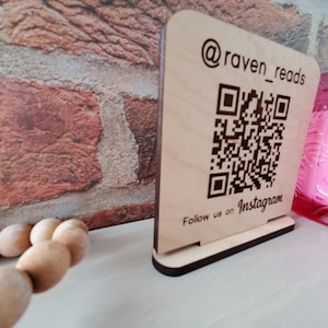4" Wood Sign for Craft Shows/vendors Markets - 1 QR Code Engrave ...