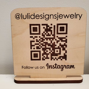 4" Wood Sign for Craft Shows/vendors Markets - 1 QR Code Engrave ...