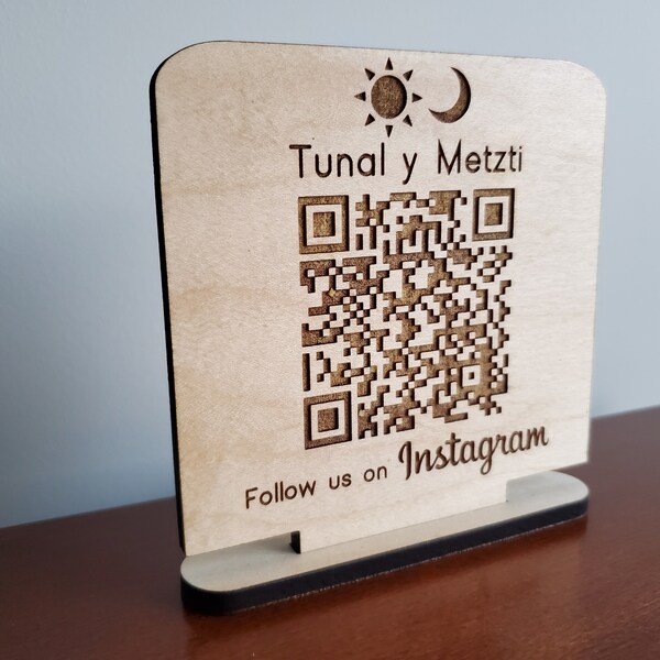 Wood Qr Code Sign Stand - Etsy