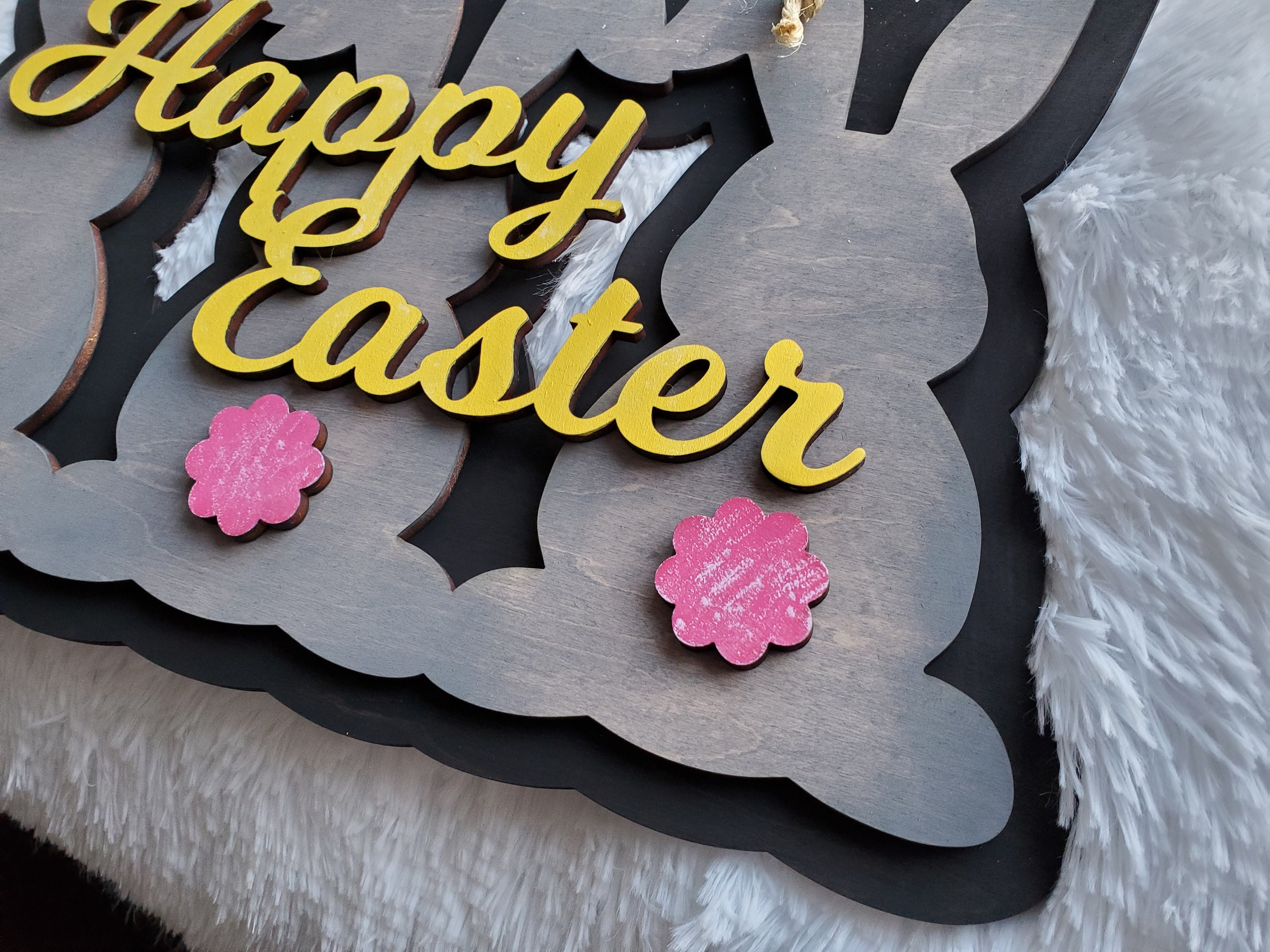 SVG Digital File -glowforge - Bunny Door Hanger / Easter / With or ...