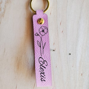 Birth Month Flower Keychains - Super Gift Idea for a Personal Touch - 12 Different Flowers ...