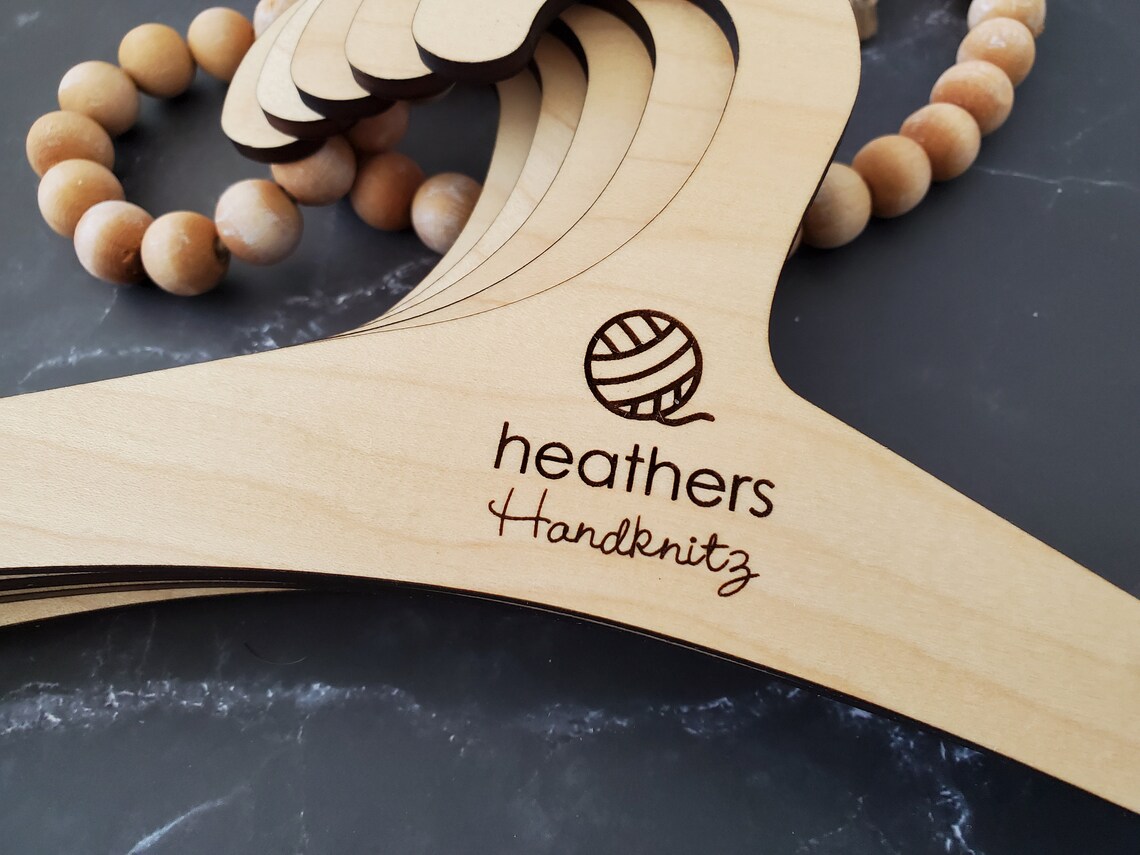 Custom LOGO or Name Wooden Hangers Perfect for Displaying Knitted or ...