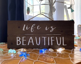 Life is Beautiful Sign | Etsy