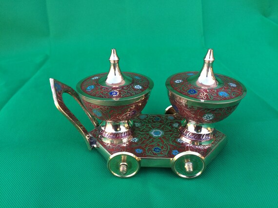 Spice Trolley 2 Pots on Wheels for Dining Table Brass With - Etsy