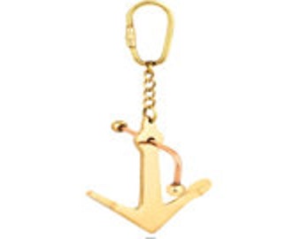 Brass Anchor Key Chain - Etsy