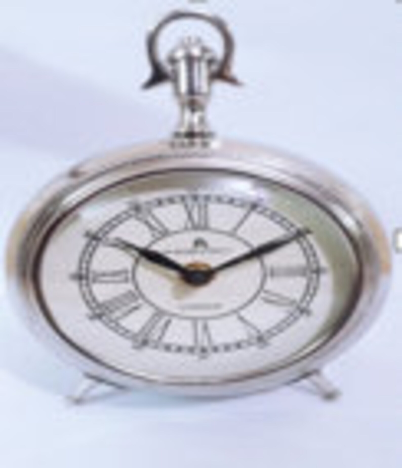 Silver Aluminum Round Table Clock With Roman Numbers - Etsy