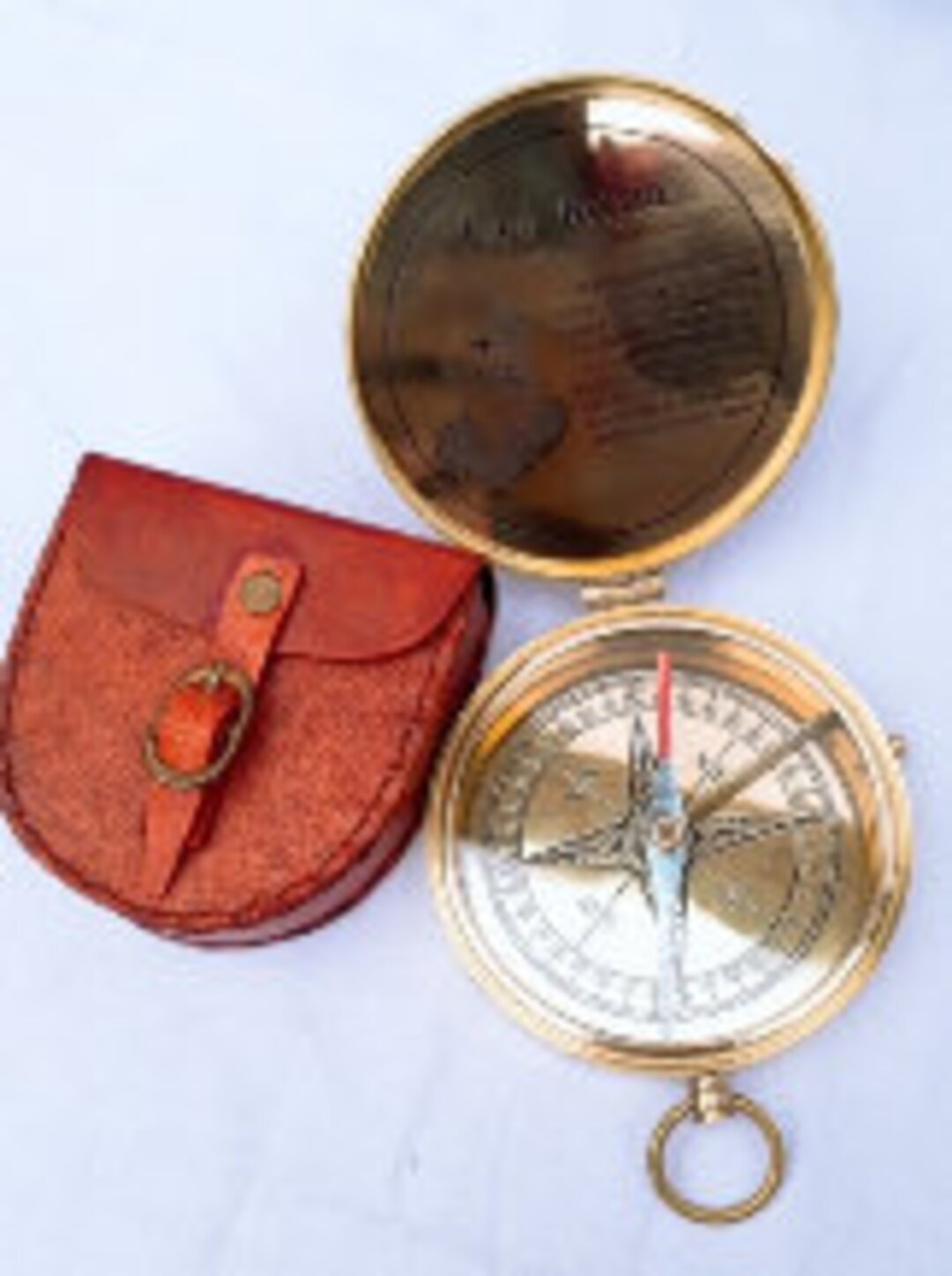 Lord Kelvin Brass Compass With Leather Case - Etsy