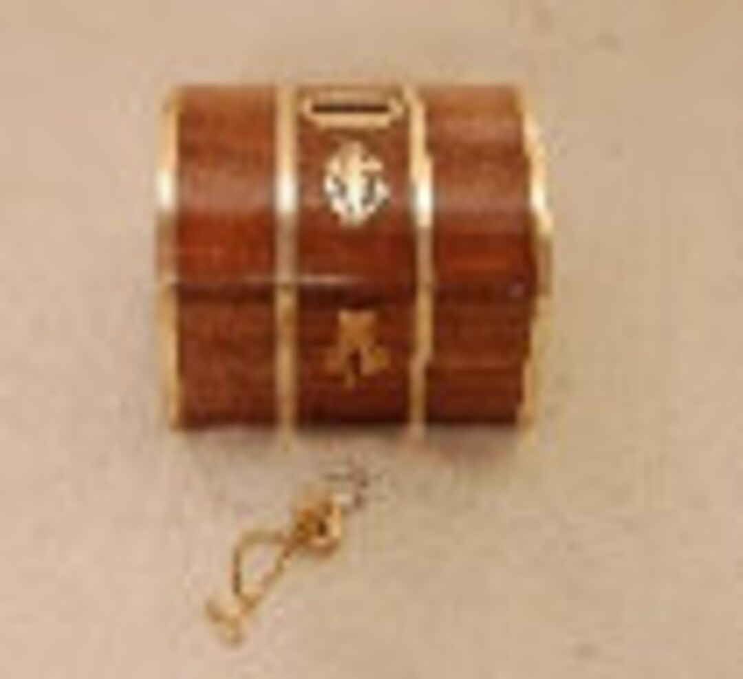 Hand Carved Money Box Sheesham Wood and Brass Glossy Design 12.5x8x7.50 ...