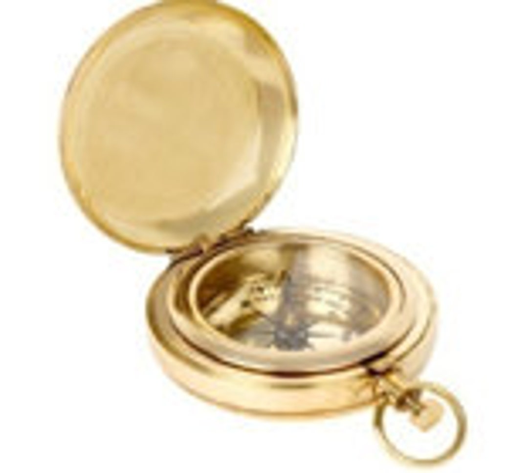 CLOSING SALE ** Shiny Brass Push Button Compass Maritime Nautical Gift ...