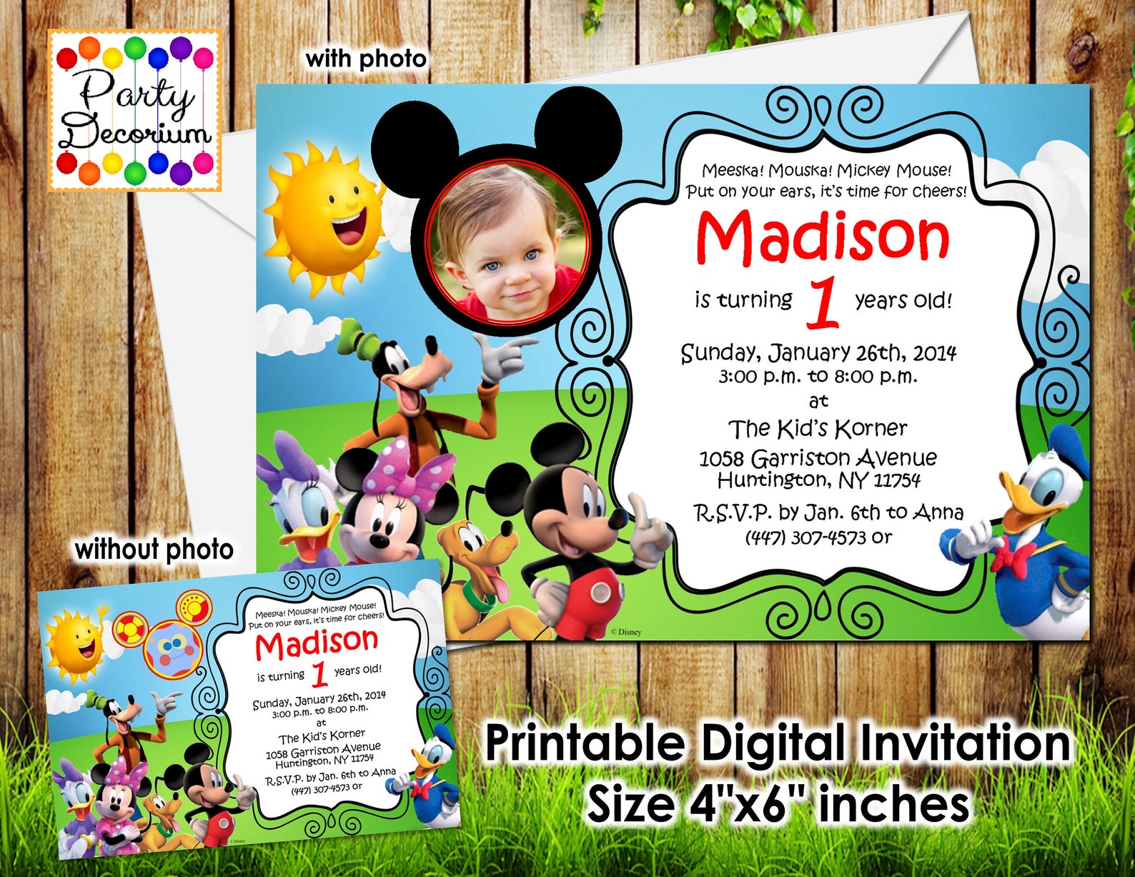 Mickey Mouse Invitation Printable Digital File | Etsy