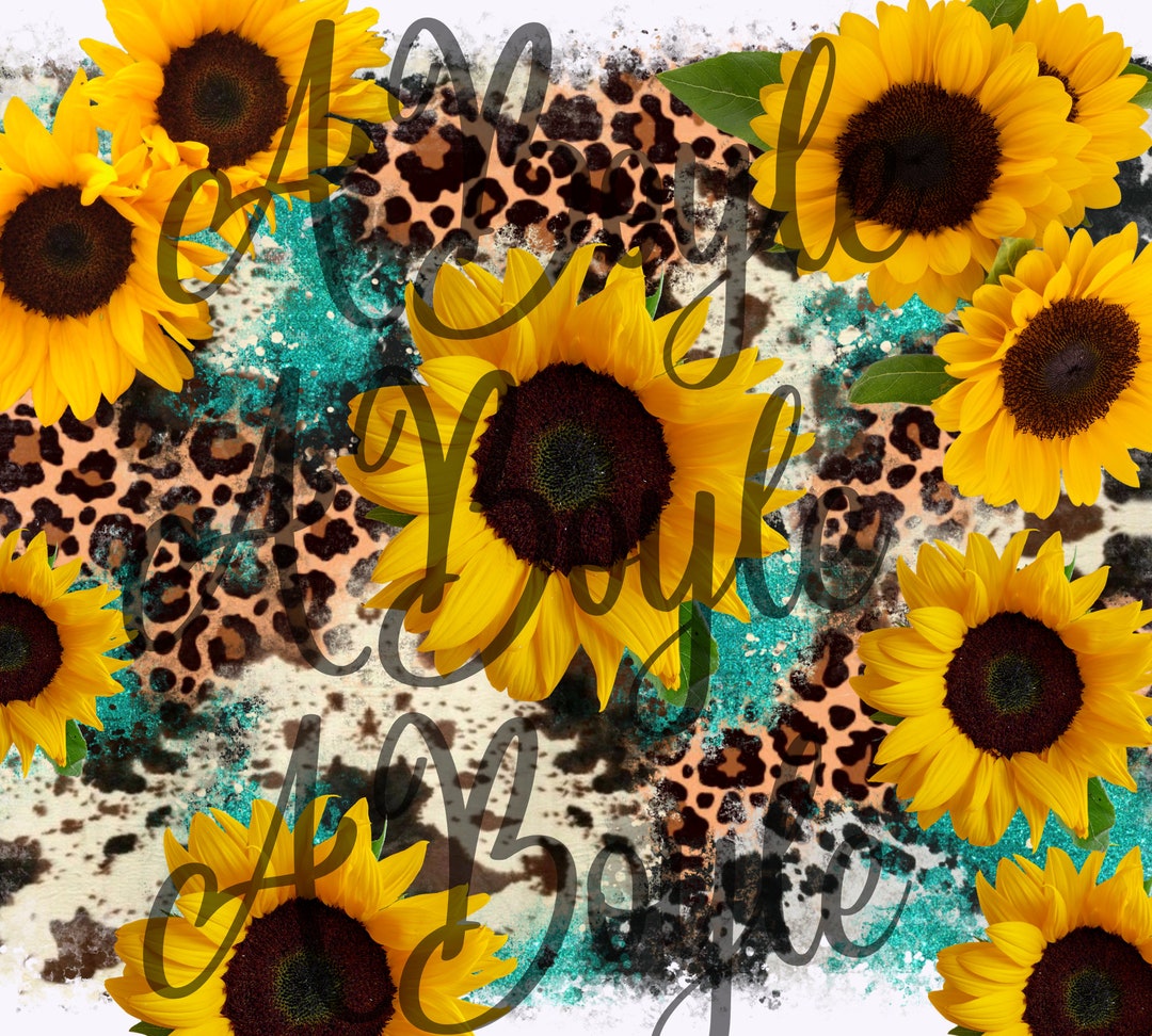 Sunflower Animal Print Sublimation Tumbler PNG - Etsy