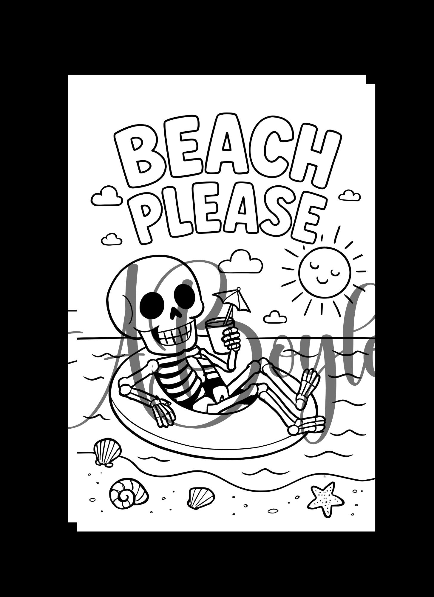Summerween Coloring Pages: Halloween Summer Designs (digital Download ...
