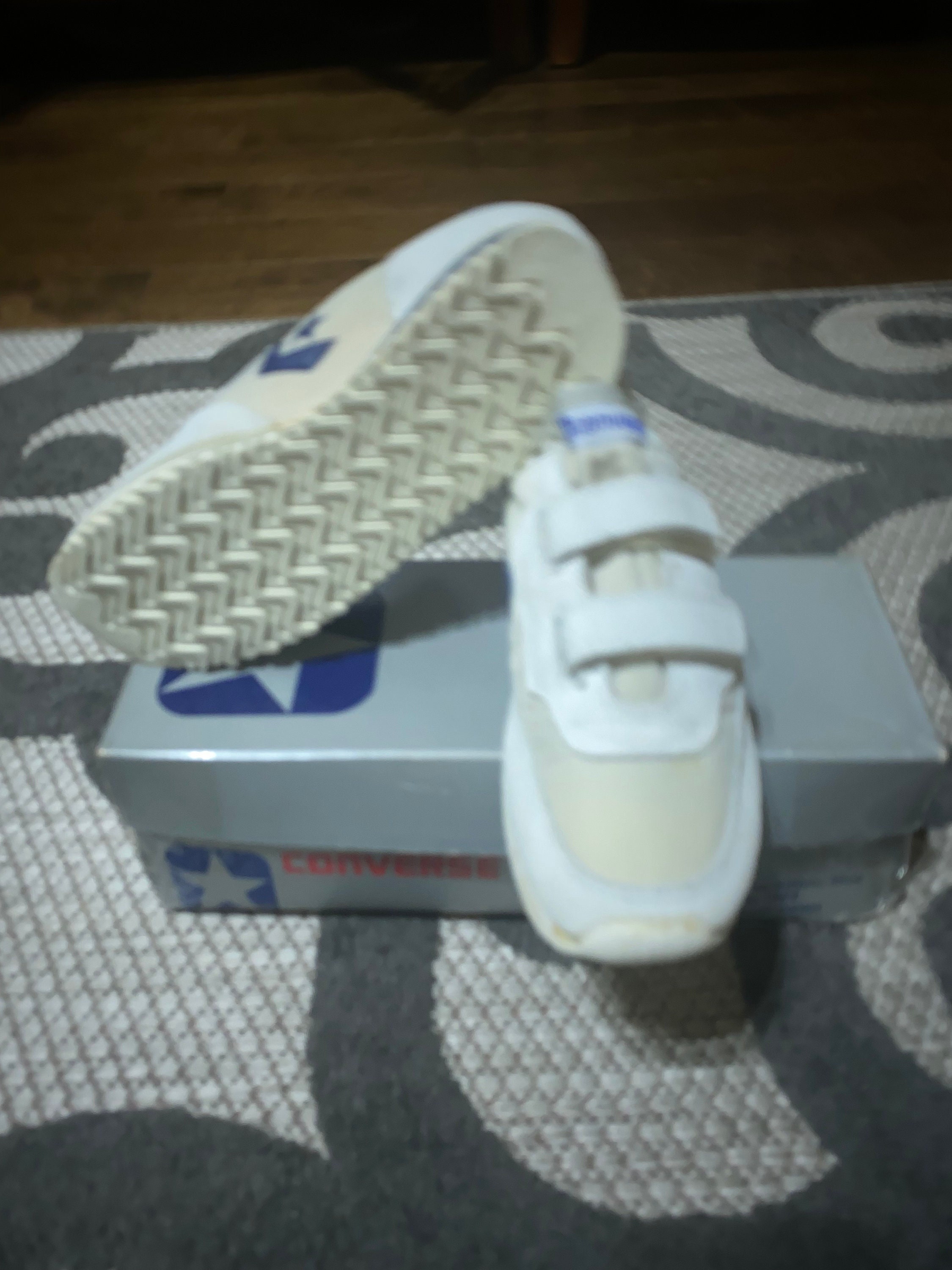 Vintage CONVERSE SCIMITAR Suede Velcro Leather Youth 1984 Olympic Games ...