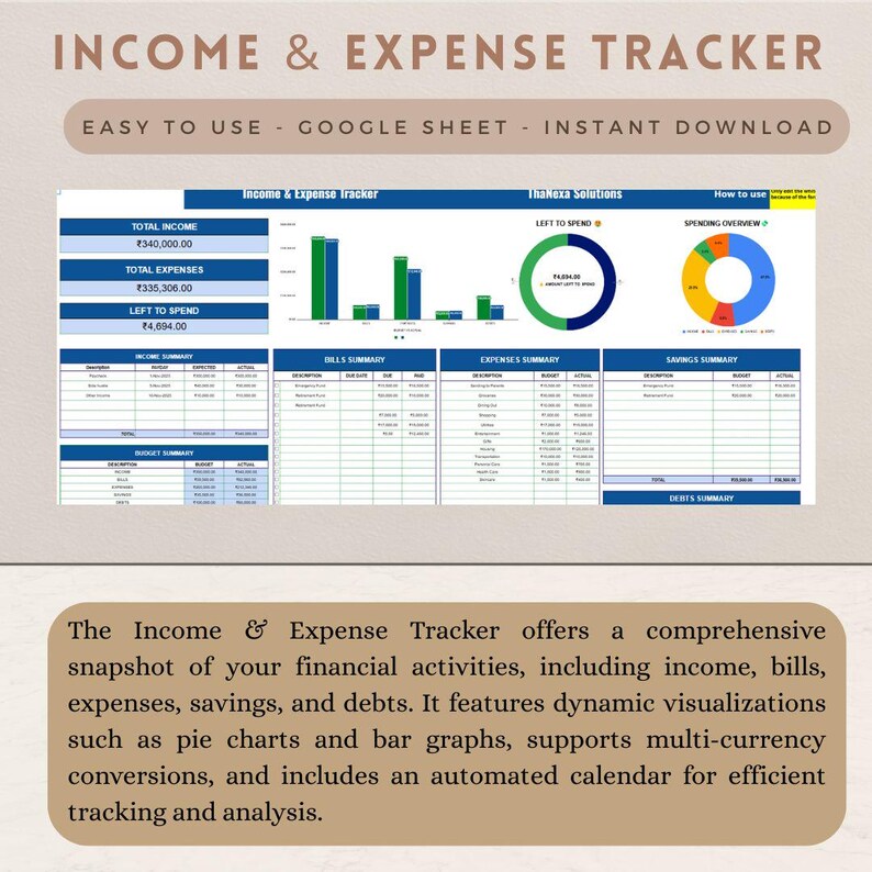 The Ultimate Expense & Income Tracker | Digital Budget Planner ...