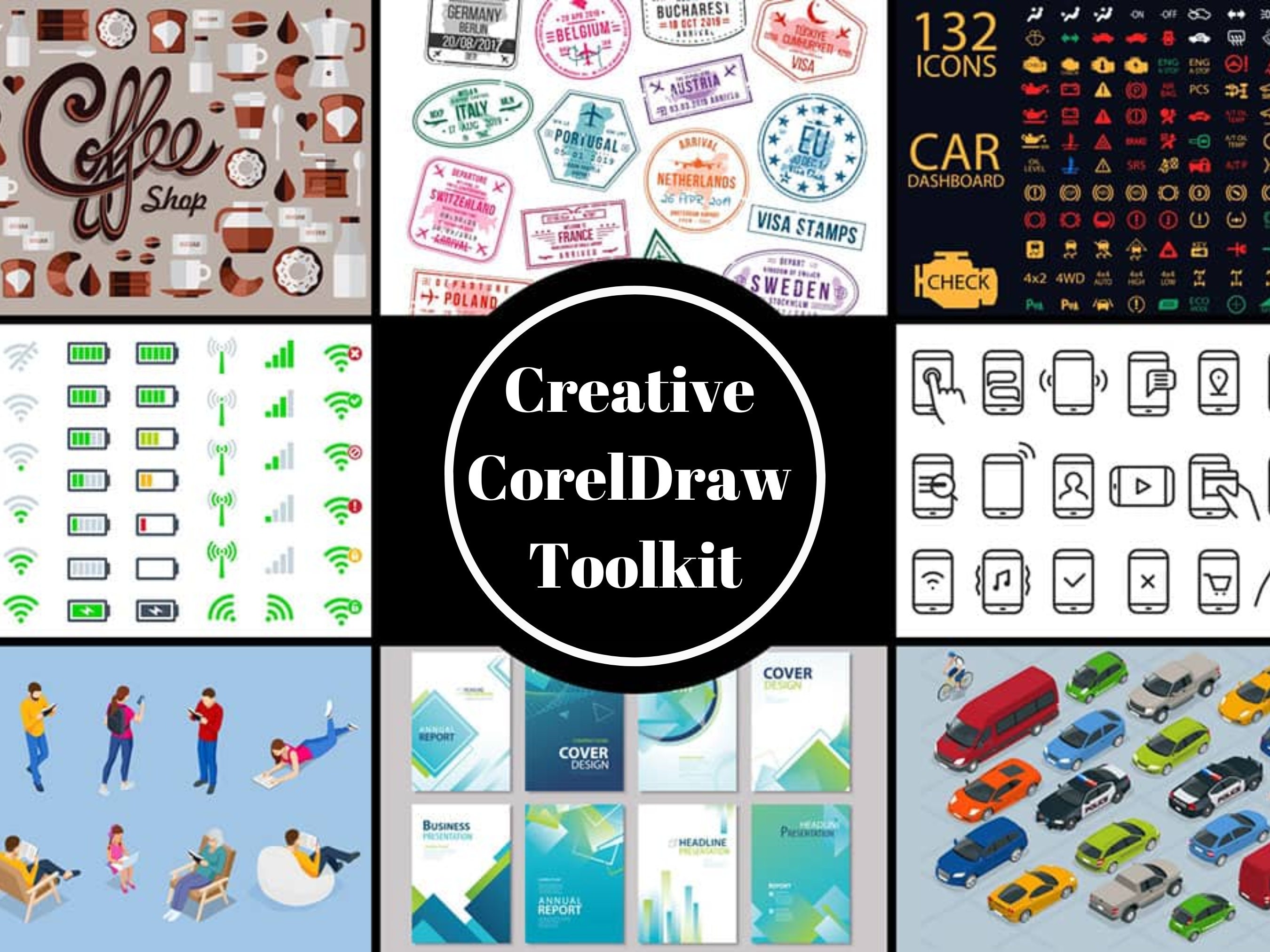 Coreldraw Assets Bundle, Vector Art Templates, Graphic Design Pack ...