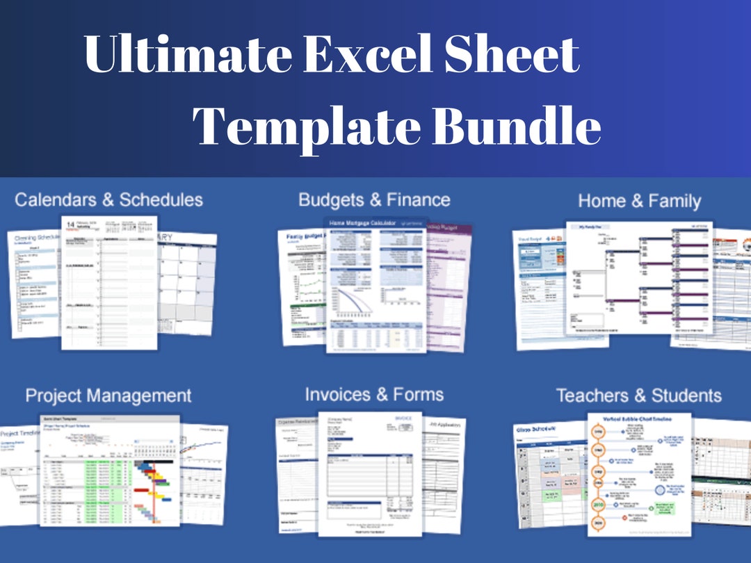 Ultimate Excel Sheet Template Bundle Customizable & Professional ...