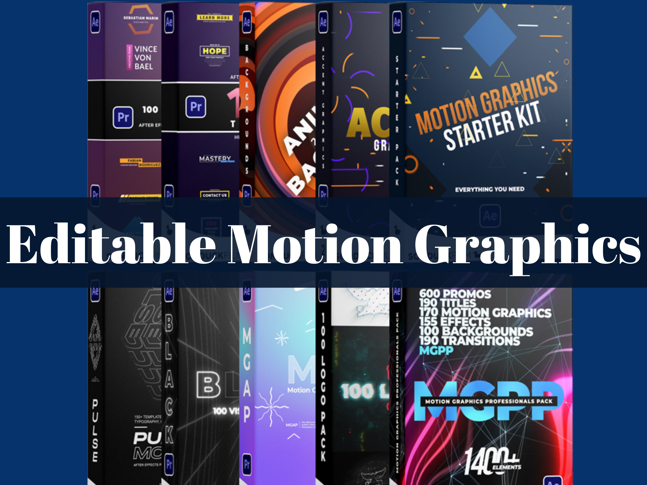Motion Graphics & VFX Template Bundle for Adobe After Effects Pro-level ...
