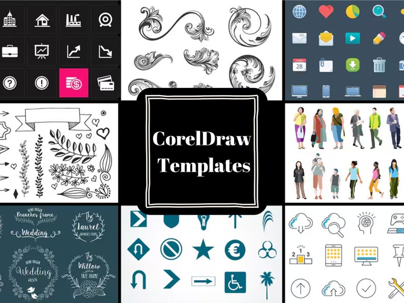 Coreldraw Assets Bundle, Vector Art Templates, Graphic Design Pack ...