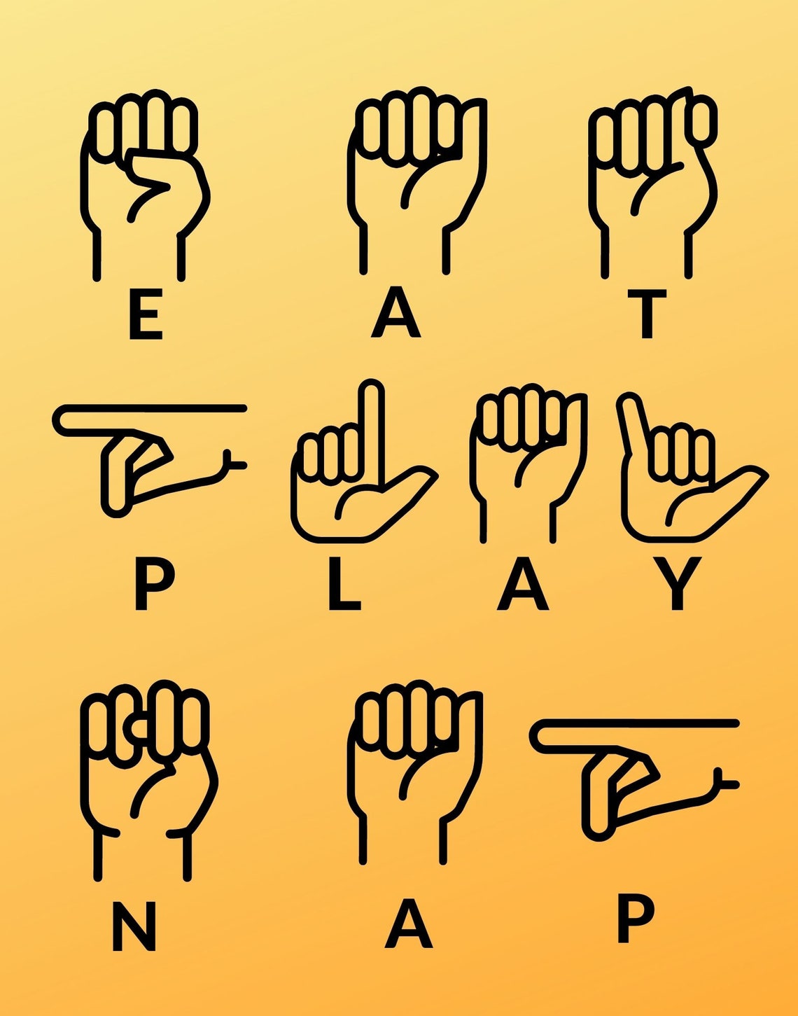 Kids Room Sign Language Art Print-Digital Download-Printable | Etsy