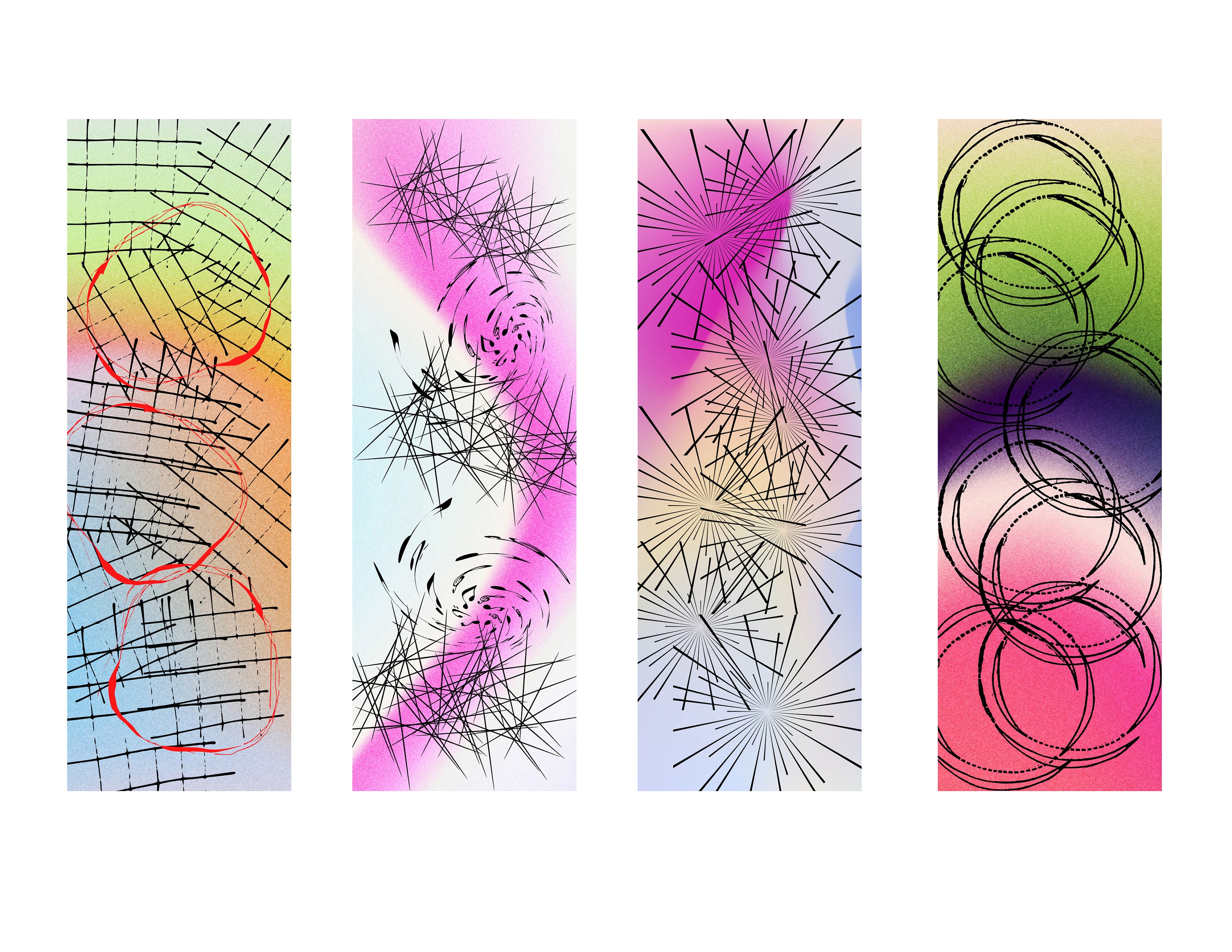 6 Abstract Art Bookmarks-Digital Download-Printable-Book | Etsy