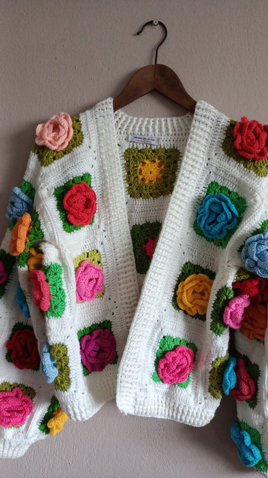 3D Rose Cardigan Crochet Rose Cardigan Crochet Cardigan - Etsy