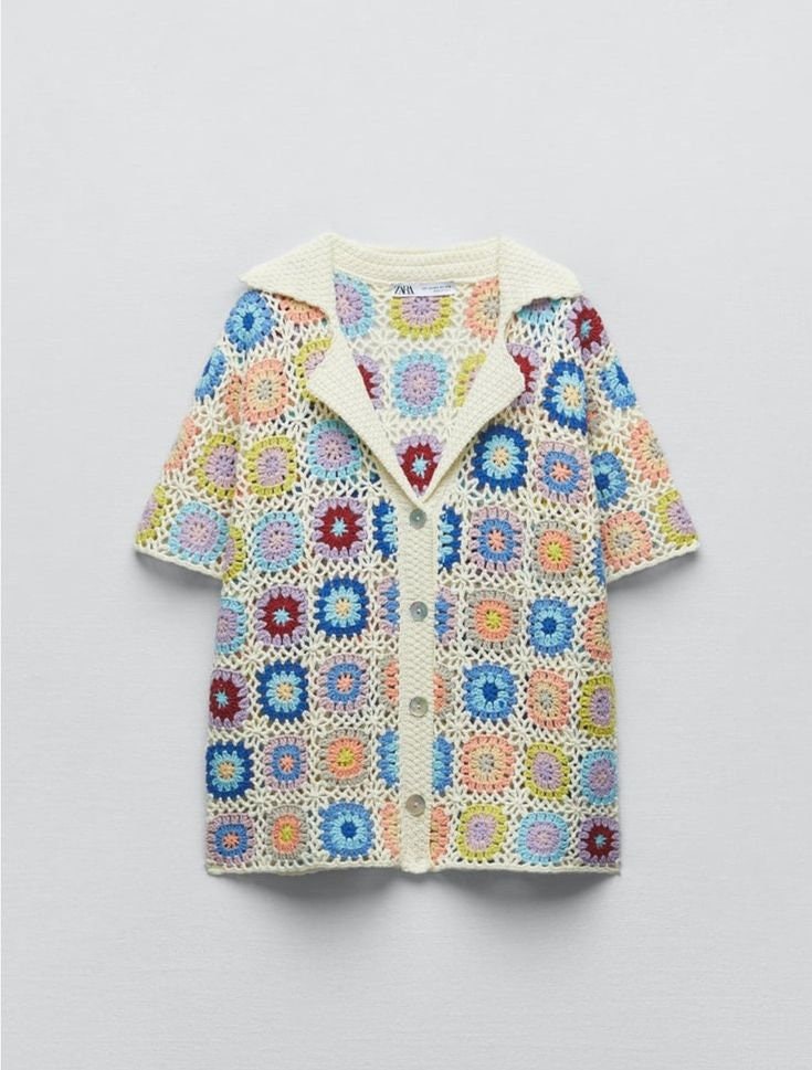 Crochet Shirt Granny Square Shirt Men's Shirt Handmade - Etsy