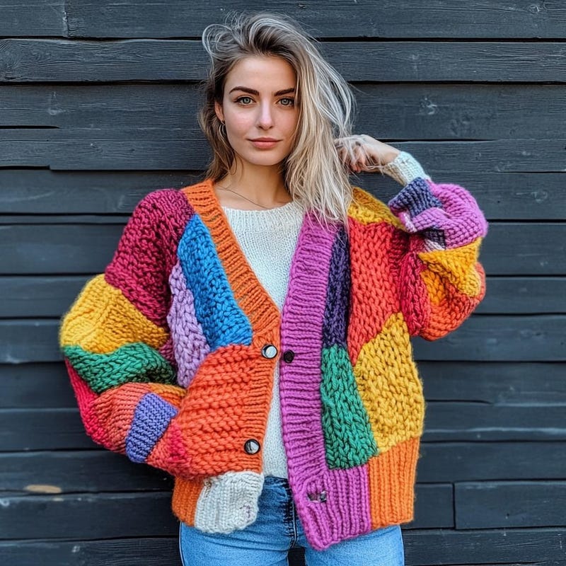 Colorful Cardigan - Etsy