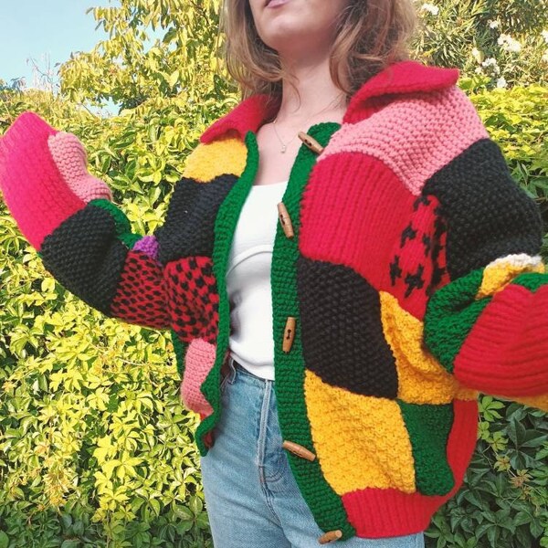 Crochet Patchwork Cardigan - Etsy
