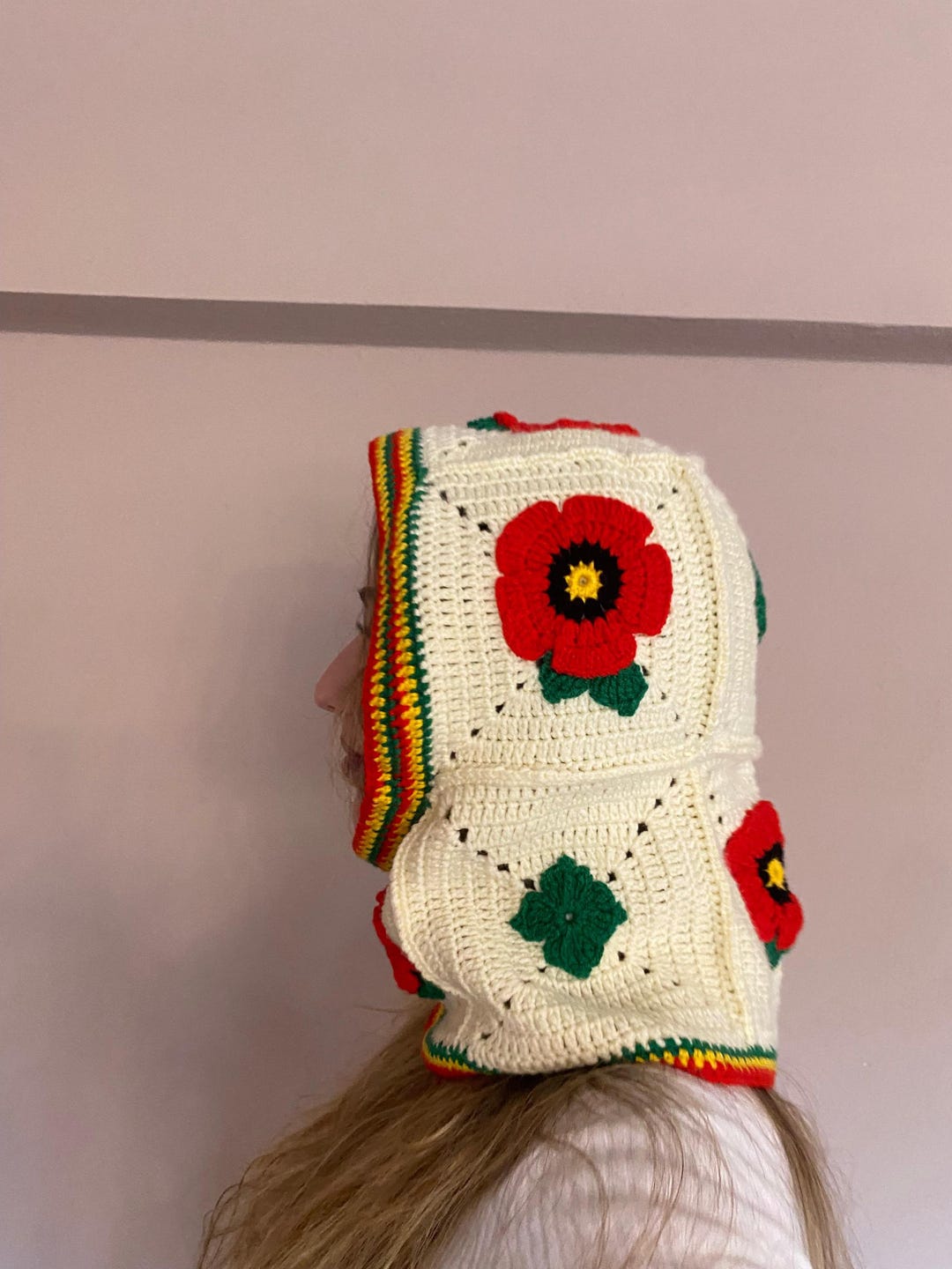 Floral Balaclava, Crochet Balaclava, Handmade Balaclava, Winter ...