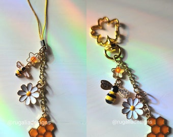 Kawaii Bee Charm Cute Bee Stitch Marker Cell Phone Charms Planner Charm ...