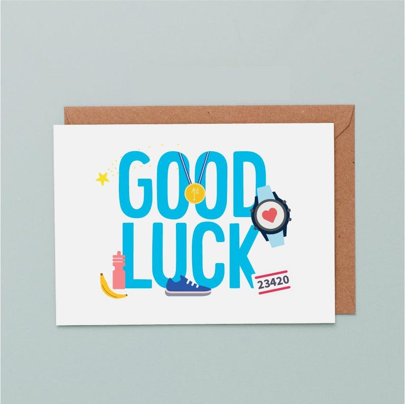 Inspirational Good Luck Card for Marathon, Half Marathon, 10K, 5K ...