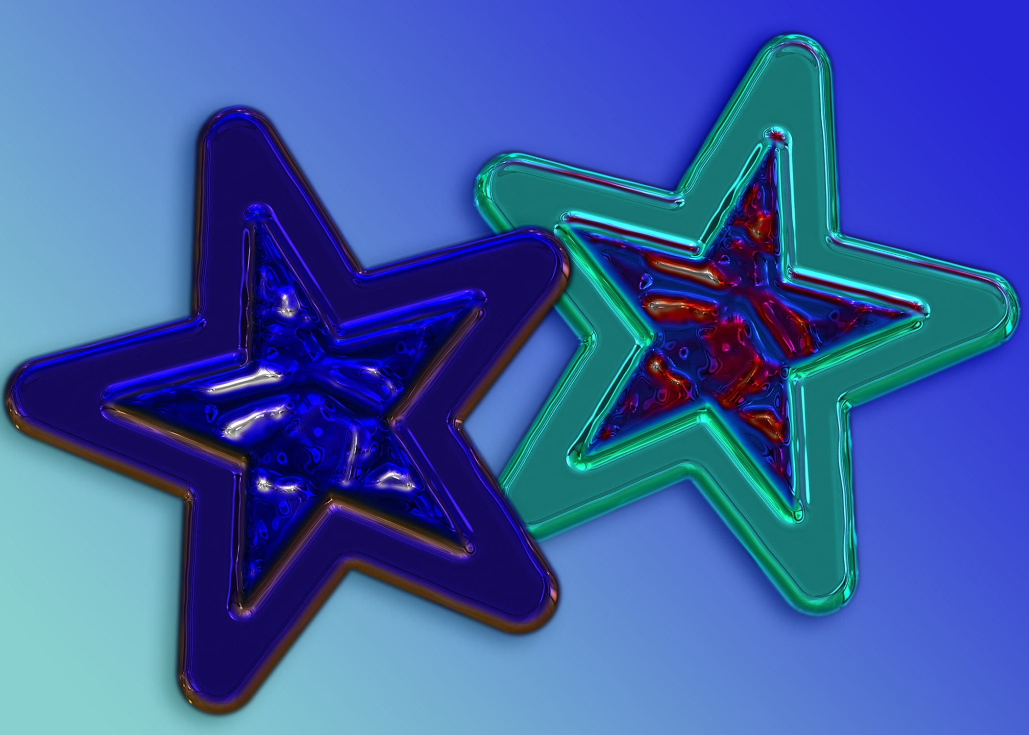 20 Digital 3D Colorful Metallic CHROME STARS Set 1 Saved at - Etsy