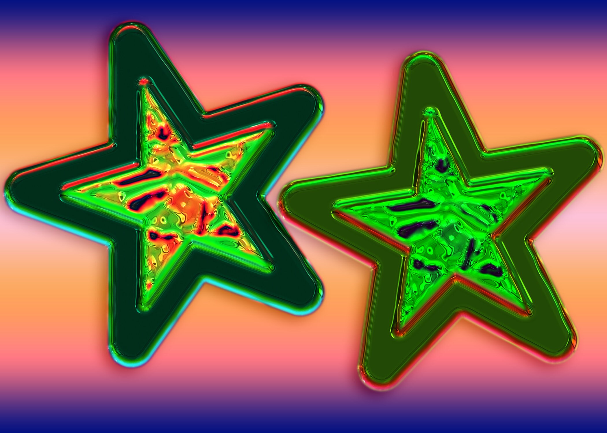 20 Digital 3D Colorful Metallic CHROME STARS Set 1 Saved at - Etsy