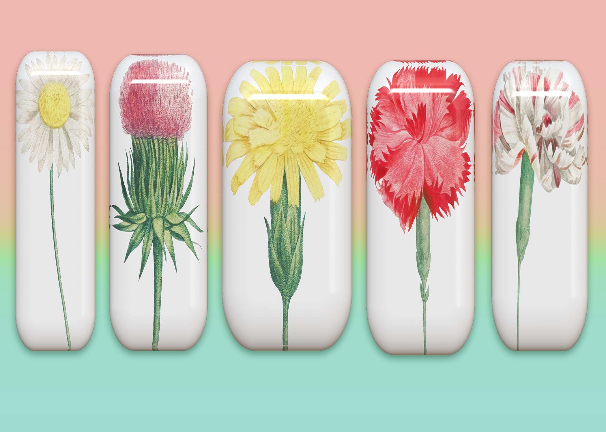 40 Floral Buttons: 3D Flower PNG Graphics (digital Download) - Etsy